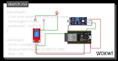 สร้างไฟกลางคืนอัตโนมัติ Wokwi Esp32 Stm32 Arduino Simulator