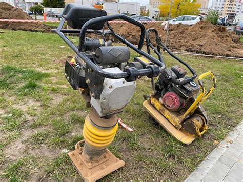 Premium Photo Sand Compactor At A Construction Site Tool At A