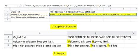 Capitalize The First Letter In Google Sheets Using Proper Function And Change Case Addon