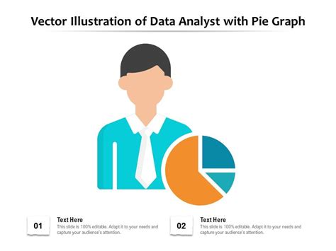 Vector Illustration Of Data Analyst With Pie Graph Ppt Powerpoint Presentat
