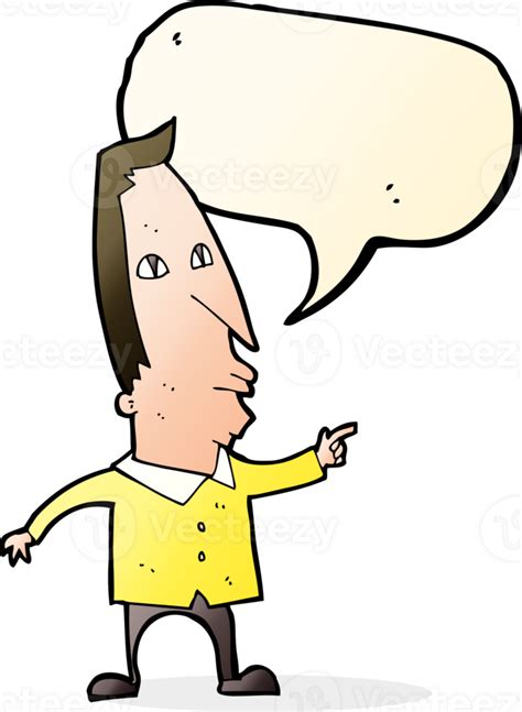 Cartoon Zeigt Mann Mit Sprechblase 45045981 Png