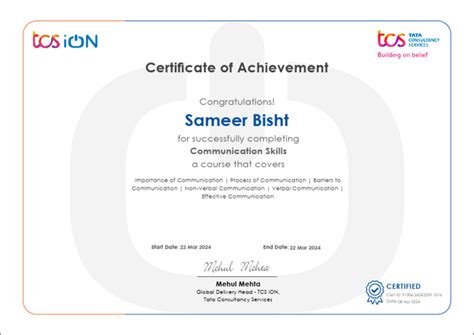 Tcs Certification Pdf