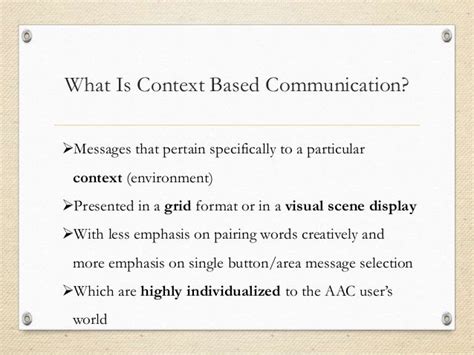 Context Based Communication For Aac Users