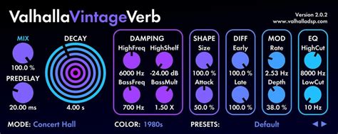 valhalla vintageverb vintage reverb plugin valhalla dsp plugin