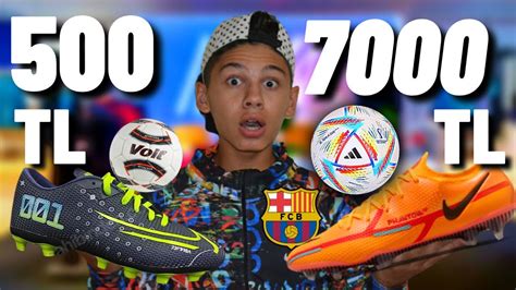 UCUZ ORTA PAHALI FUTBOL MALZEMELERİ 7000TL VS 500TL YouTube