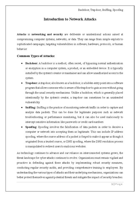 Nis All Microproject Introduction To Network Attacks Attacks In