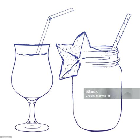 잉크 손으로 그린 칵테일 음료 파티에 대 한 벡터 라인 안경 0명에 대한 스톡 벡터 아트 및 기타 이미지 0명 개념 기호 건강한 생활방식 Istock