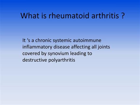 Ppt 1987 Revised Criteria For Classification Of Ra Powerpoint