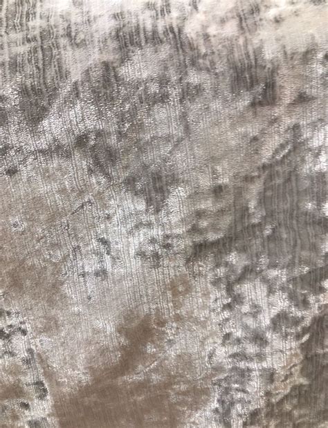 Designer Italian Crushed Velvet Chenille Upholstery Fabric Silver