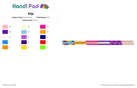 Mlp Pony Bead Pattern Kandi Pad Kandi Patterns Fuse Bead Patterns