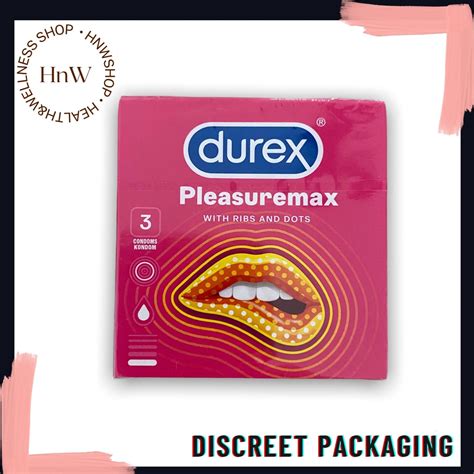 Durex Condom Pleasuremax With Ribs And Dots 3 Condoms Per Box Discreet