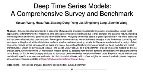논문리뷰deep Time Series Models A Comprehensive Survey And Benchmark 번역