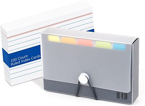 H4d 3x5 Index Card Case With 100 Ruled Index Cards And