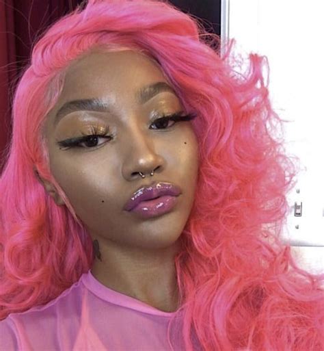 Pin By Addison Free On Pink Pink Hair Women Black Women