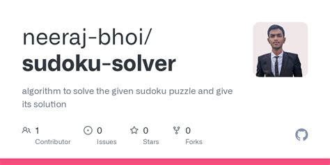 GitHub Neeraj Bhoi Sudoku Solver Algorithm To Solve The Given Sudoku Puzzle And Give Its Solution