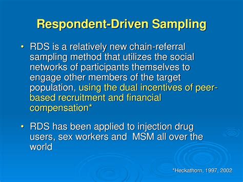 The Effectiveness Of Respondent Driven Sampling To Recruit Minority And