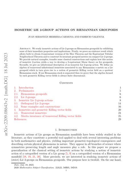 Pdf Isometric Lie Group Actions On Riemannian Groupoids