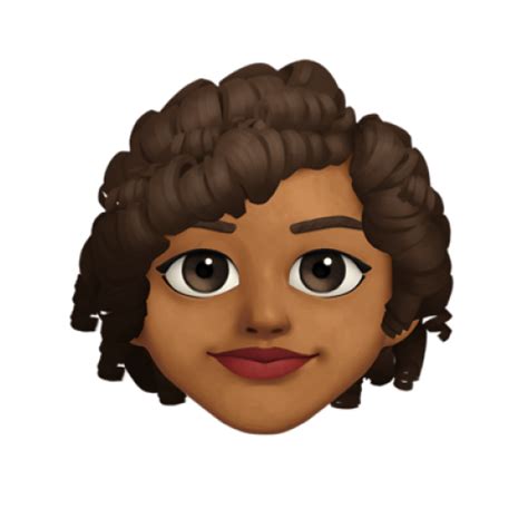 Emoji Mulher Tom De Pele Meio Escuro Cabelo Encaracolado