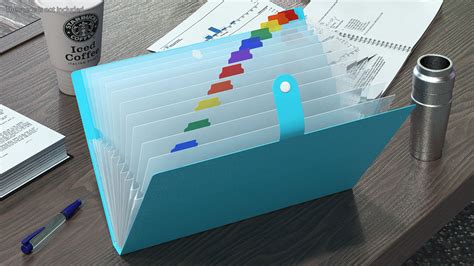 Expanding File Folder Open Blue 3d Model 19 3ds Blend C4d Fbx Max Ma Lxo Obj Free3d