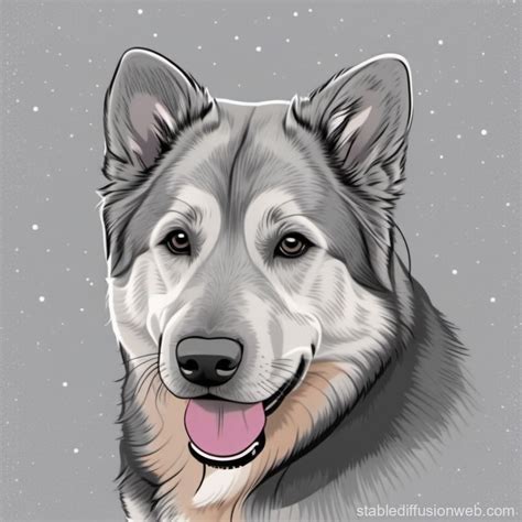 Cute Sapsal Dog Sketch Profile Picture Stable Diffusion Online