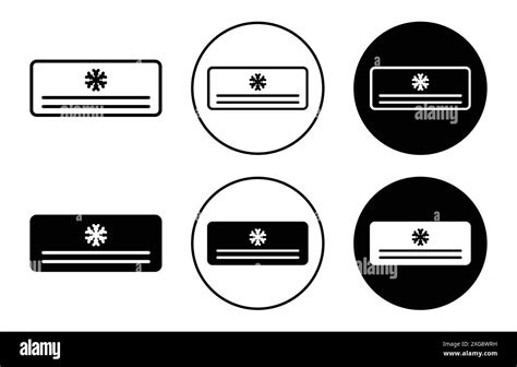 Ac Unit Icon Vector Logo Set Collection For Web App Ui Stock Vector