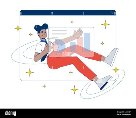 Interactive Data Analysis In Virtual Workspace 2d Illustration Concept Stock Vector Image And Art