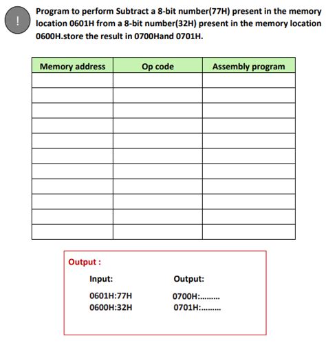 Solved Program To Perform Subtract A 8 Bit Number77h