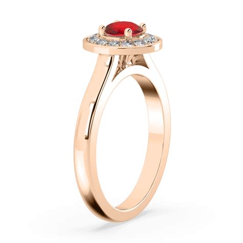 Ruby Halo Ring In Rose Gold Waldemar Jewellers