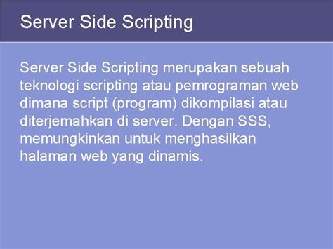 Pengenalan Web Server Dan Server Side Script On