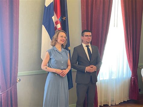 Domagoj Hajduković Primio Ministricu Europskih Poslova Finske Tytti Tuppurainen Hrvatski Sabor