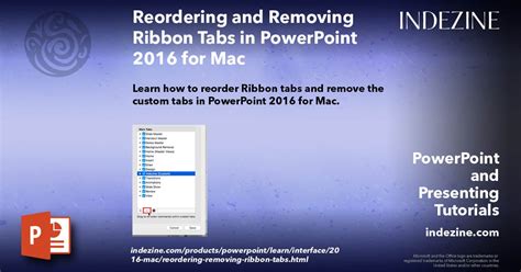 Reordering And Removing Ribbon Tabs In Powerpoint 2016 For Mac