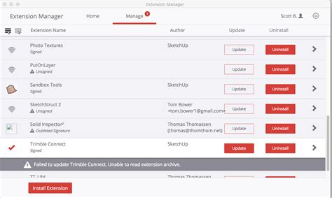 Sketchup 2017 Extension Manager Will Not Update Pro Sketchup Community