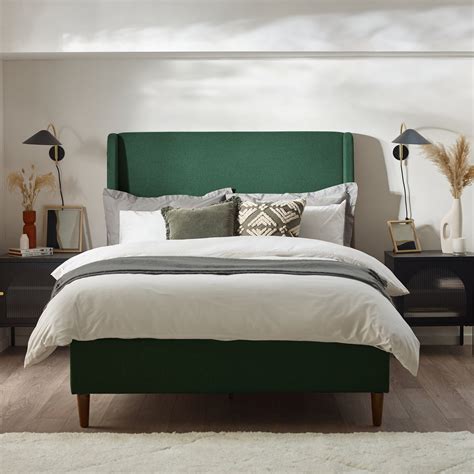 Hana Bed Frame In Green Recycled Fabric Furniturebox Uk