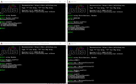Why Does Julia 165 And 171 Generate Differnent Random Values Using