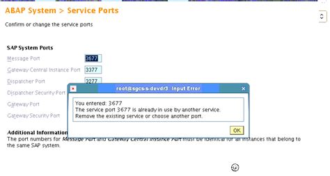 Service Port Is Already Is Used By Other Port Sap Community