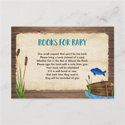 Fishing Boy Baby Shower Book Request Inserts Artofit