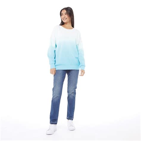 Buy Board Angels Womens Ombre Crew Neck Sweatshirt Aqua Blue