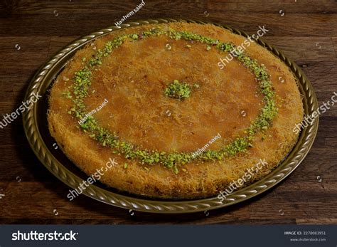 11 Arabic Traditional Kunafa Desserts Rough Konafa In Tray Sweet With