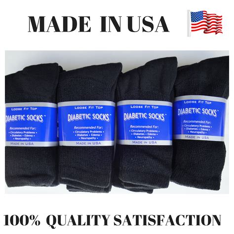 Creswell 12 Pairs Of Mens Black Diabetic Crew Socks 10 13 Size