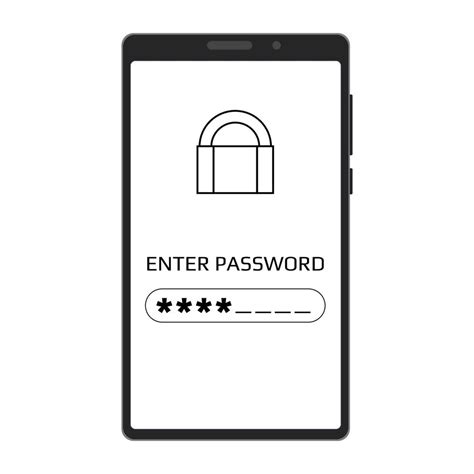 Enter Password Concept In Mobile Phone Screen Isolated On White Smartphone With A Password