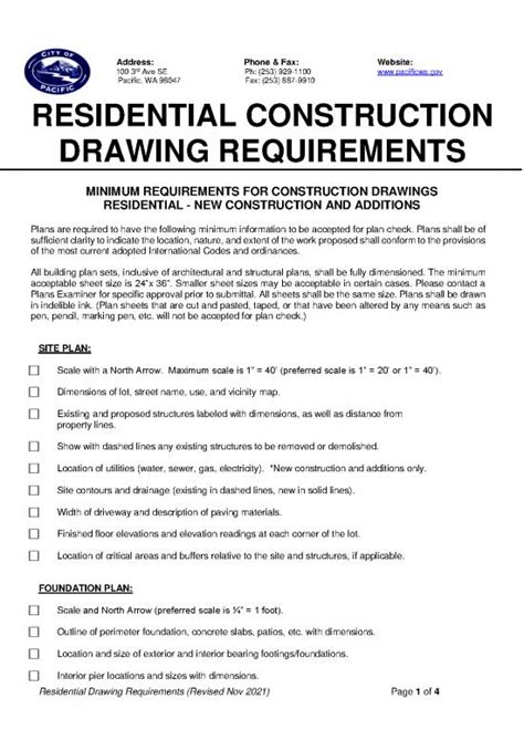 Building Pdf 83918 Construction Drawing Requirements Residential