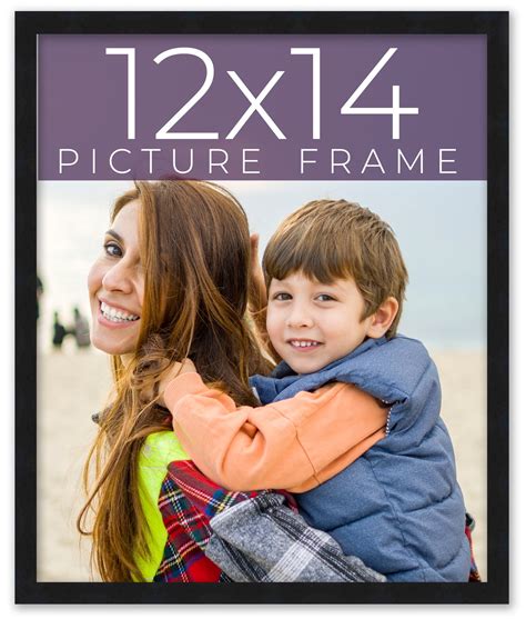 12x14 Frame Black Real Wood Picture Frame Width 075 Inches Interior