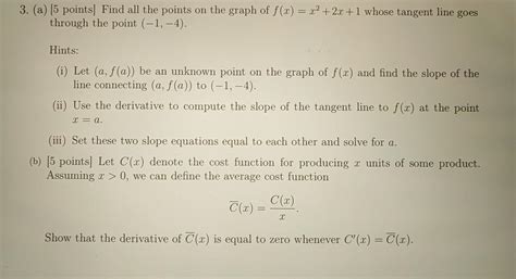 solved 3 a [5 points] find all the points on the graph of