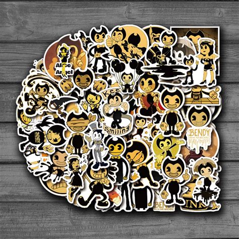 Stickers Bendy Stickers Toy Bendy Toys Bendy Ink 50pcs Stickers