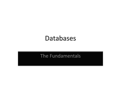Databases Ppt