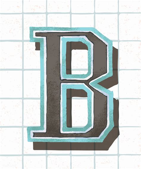 Capital Letter B Vintage Typography Style Free Image By