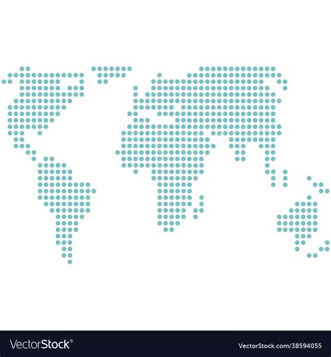 Dotted World Map Icon Silhouette On White Vector Image