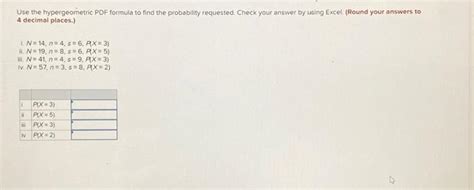 Use The Hypergeometric PDF Formula To Find The Chegg