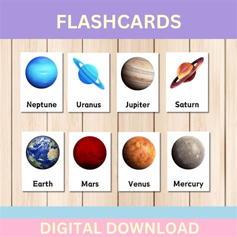 Solar System Flashcards Printable Montessori Materials And Homeschool Learning Resources For
