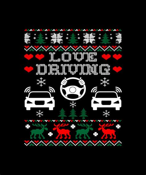 Ugly Love Driving Christmas Sweater Digital Art By Tinh Tran Le Thanh